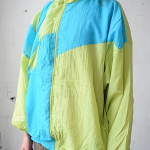 NEON Vintage Workout Jacket, Green and Blue, Spring Streetwear, Women's ...
