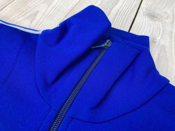 Blue retro soviet 80s tracksuit jacket - Vintage gymn… - Gem