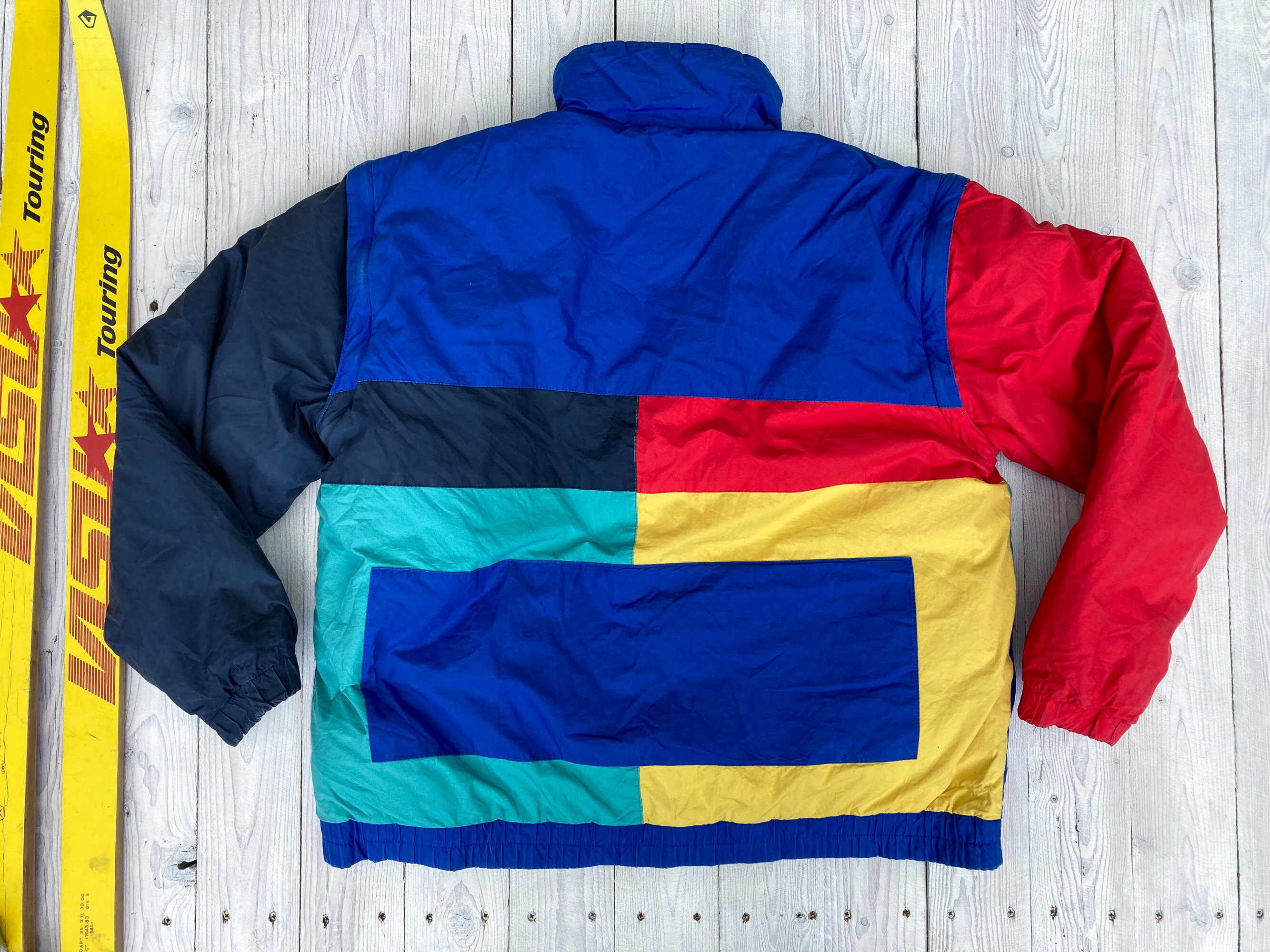 Vintage 80s Color Block Down Puffer Jacket: Removable Sleeves, Size M/L ...