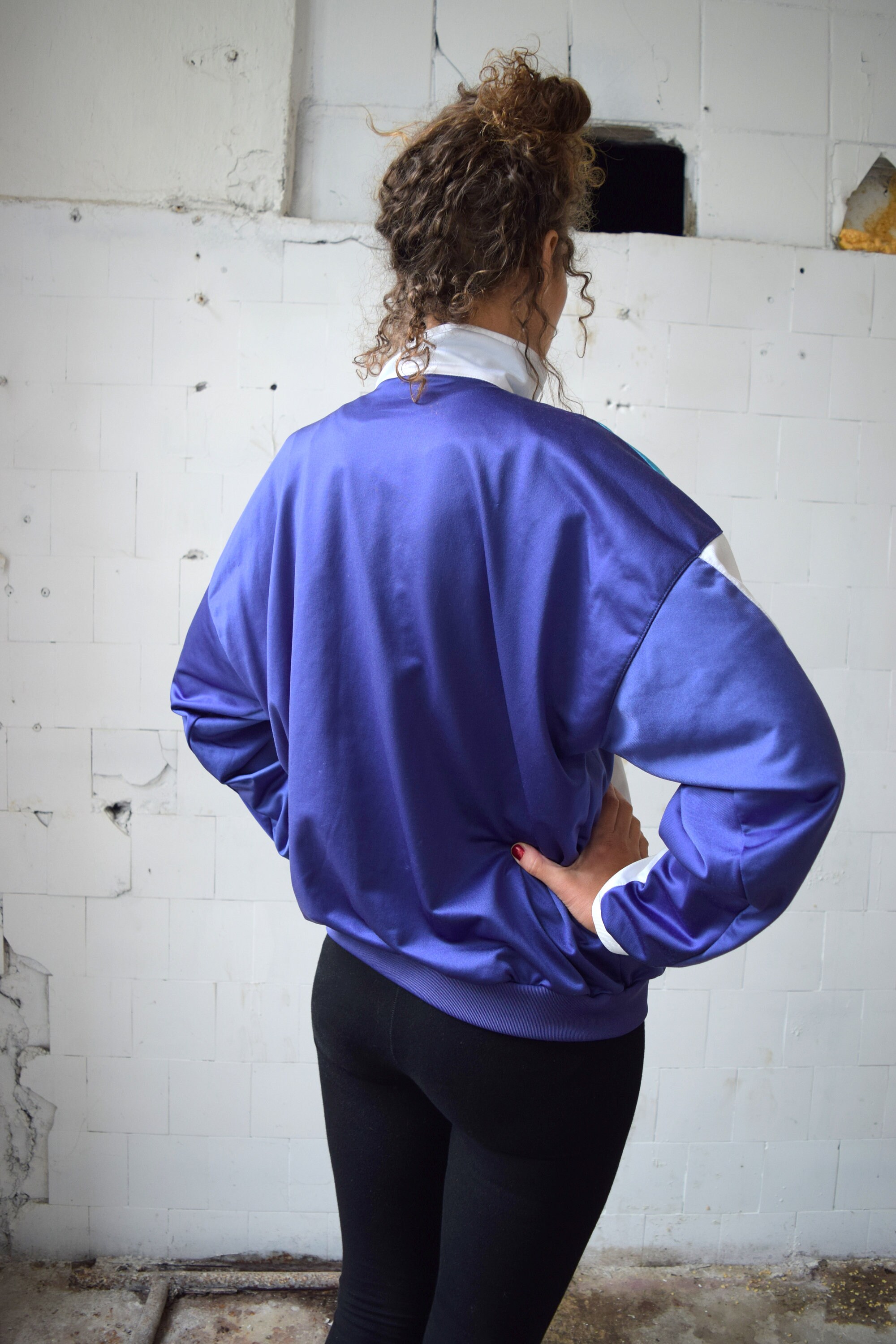 Vintage Windbreaker Purple Jacket Color Block Jacket Hiphop - Etsy