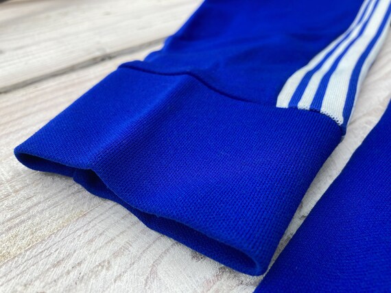 Blue retro soviet 80s tracksuit jacket - Vintage gymn… - Gem
