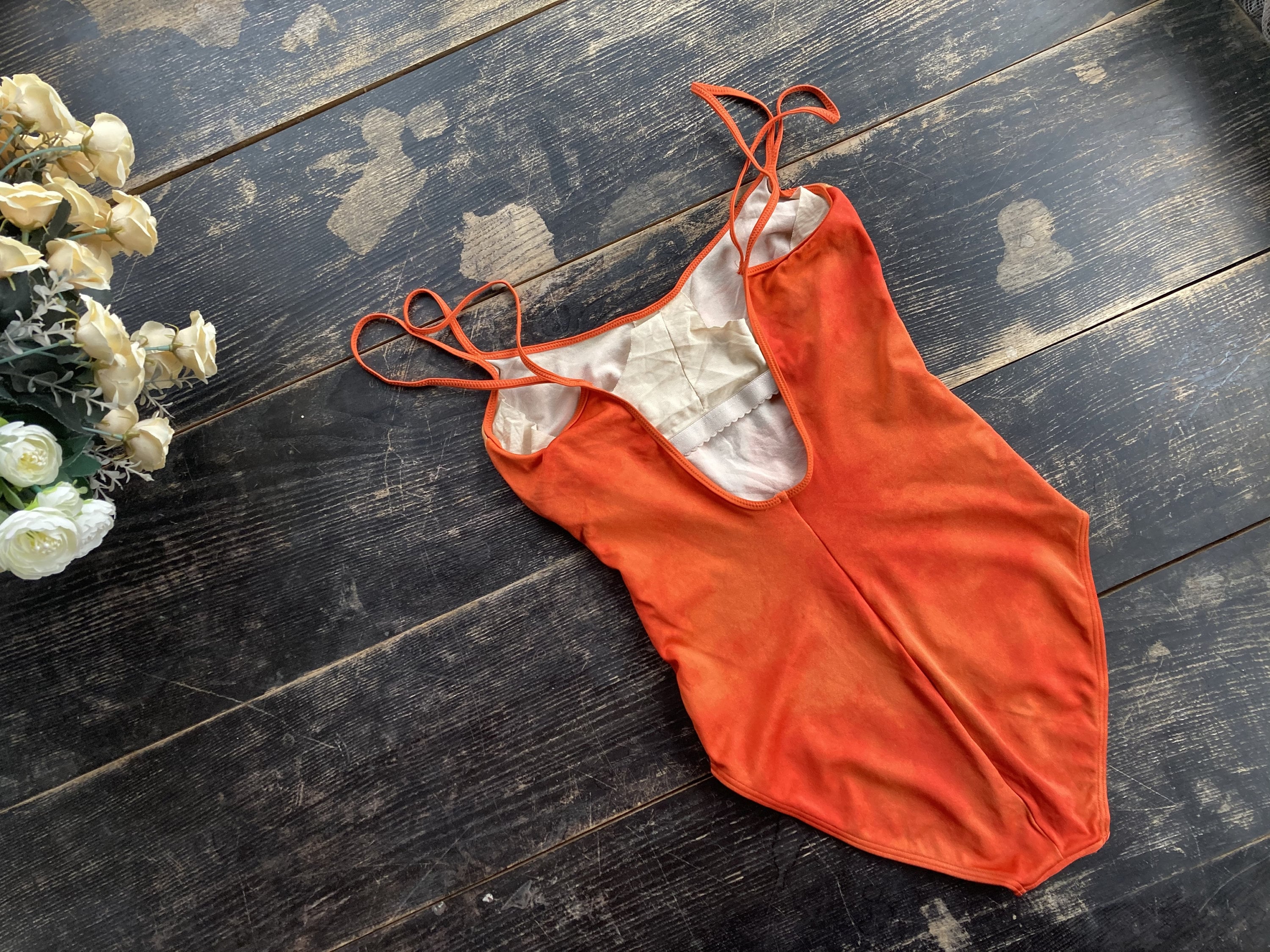 Vintage Full Body Swim Suit Red 70s Hippie Beach Suit Summer Bohemian ...