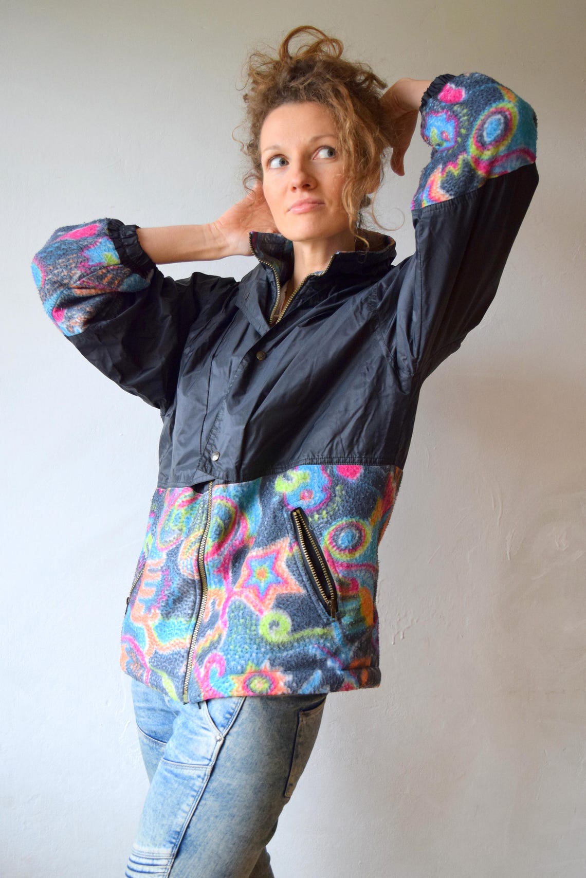 Vintage Ski Jacket Women Snow Jacket Colorblock Winter - Etsy