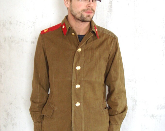 Authentic Soviet Military Jacket, Vintage Soviet Army Soldier Uniform ...