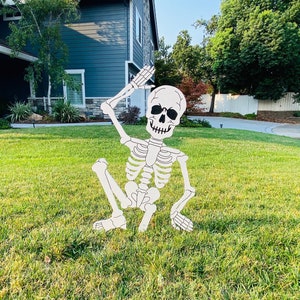 Halloween Skeleton Wooden Lawn Halloween Decoration - Etsy