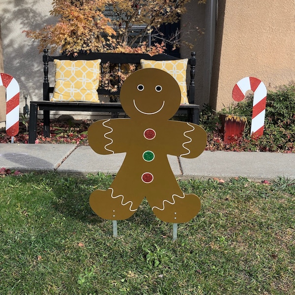 Wooden Gingerbread Man Yard Decoration - Etsy
