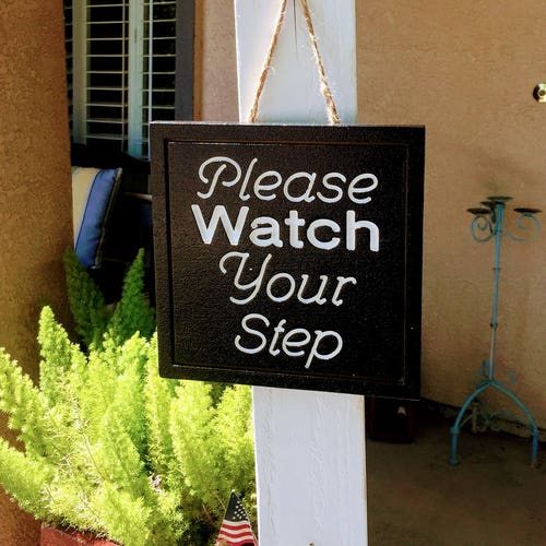 Vintage Mind the Step Sign Old Antique Style Front | Etsy