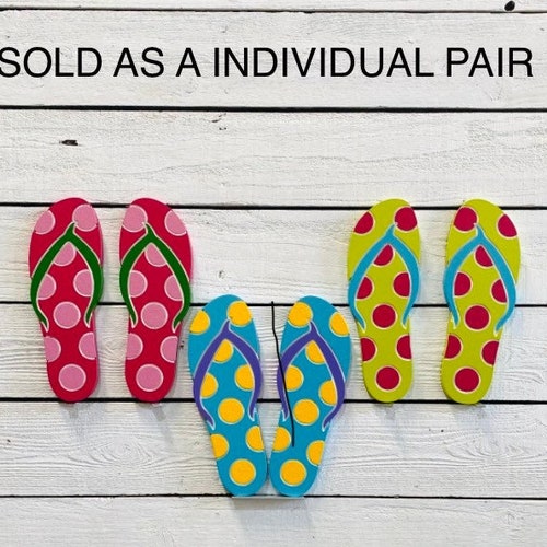 Polka Dot Flip Flops Summer Wooden Yard Art Poolside Garden - Etsy