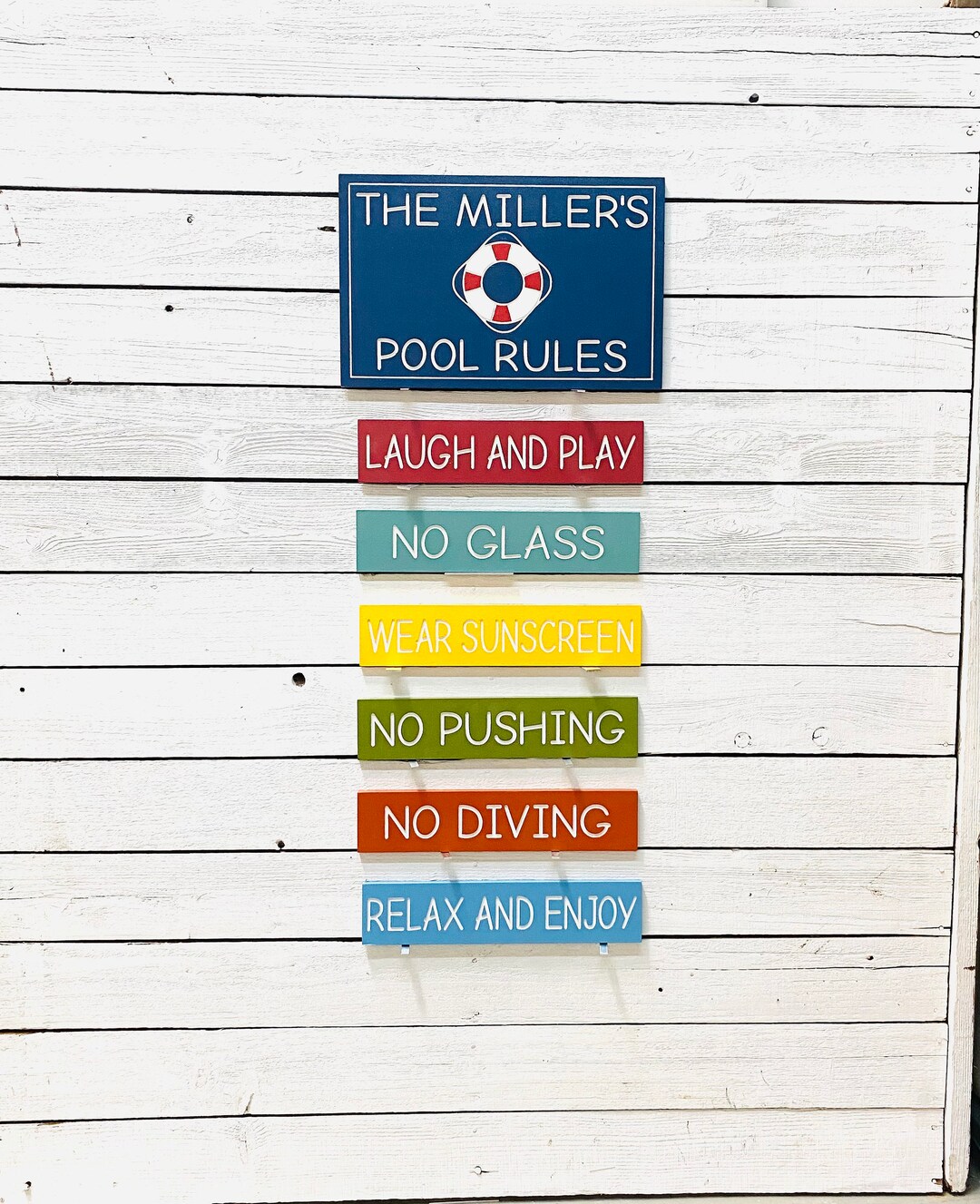 Personalized Pool Rules, Set of 7 Poolside Wood Engraved Signs - Etsy