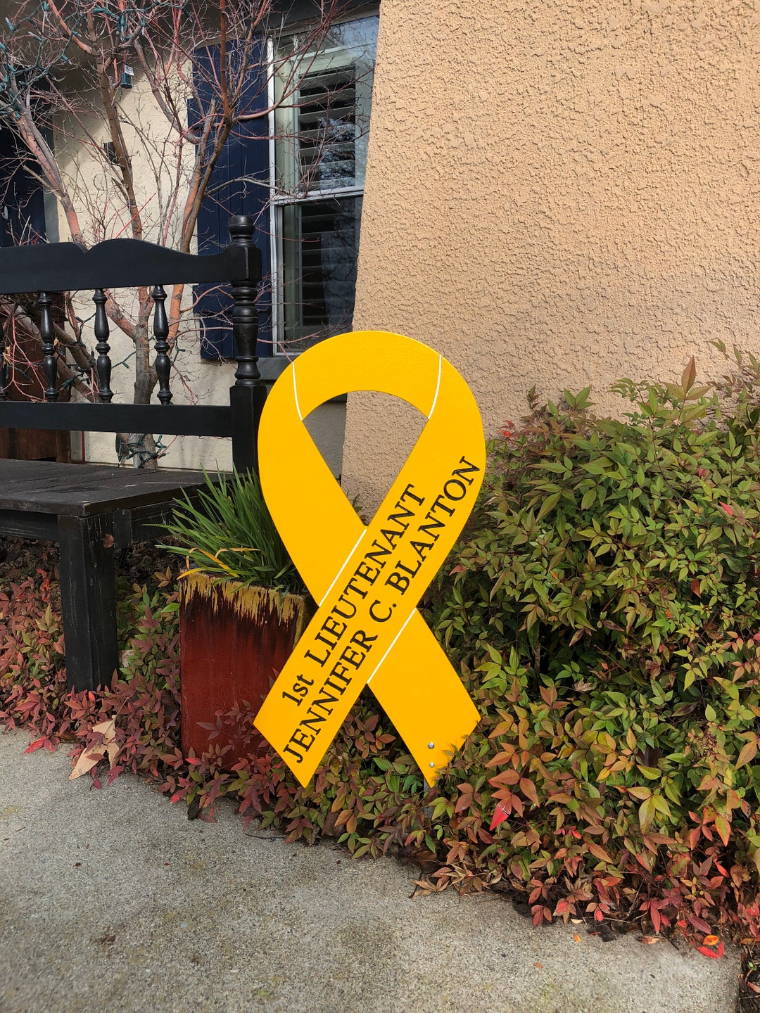 Military Yellow Ribbon/personalized Wood Sign/ Engraved Wood Sign ...