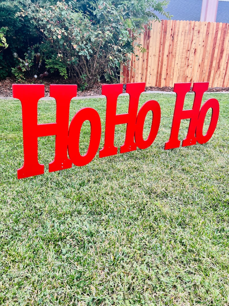 Ho Ho Ho Christmas Yard Sign - Outdoor Holiday Decor - Etsy