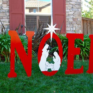 Noel Christmas Sign With Engraved Nativity Yard Art Sign Large - Etsy