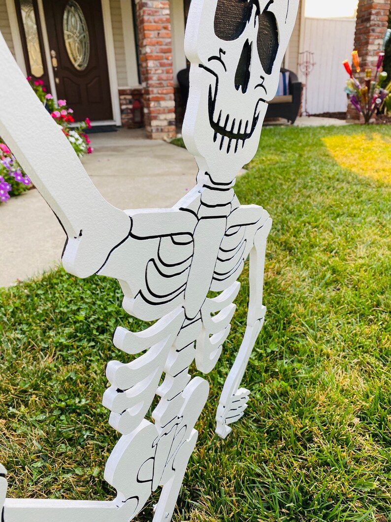 Halloween Skeleton Wooden Lawn Halloween Decoration | Etsy