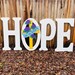 White Easter Hope Sign Engraved With He is Risen Large Engraved Yard ...