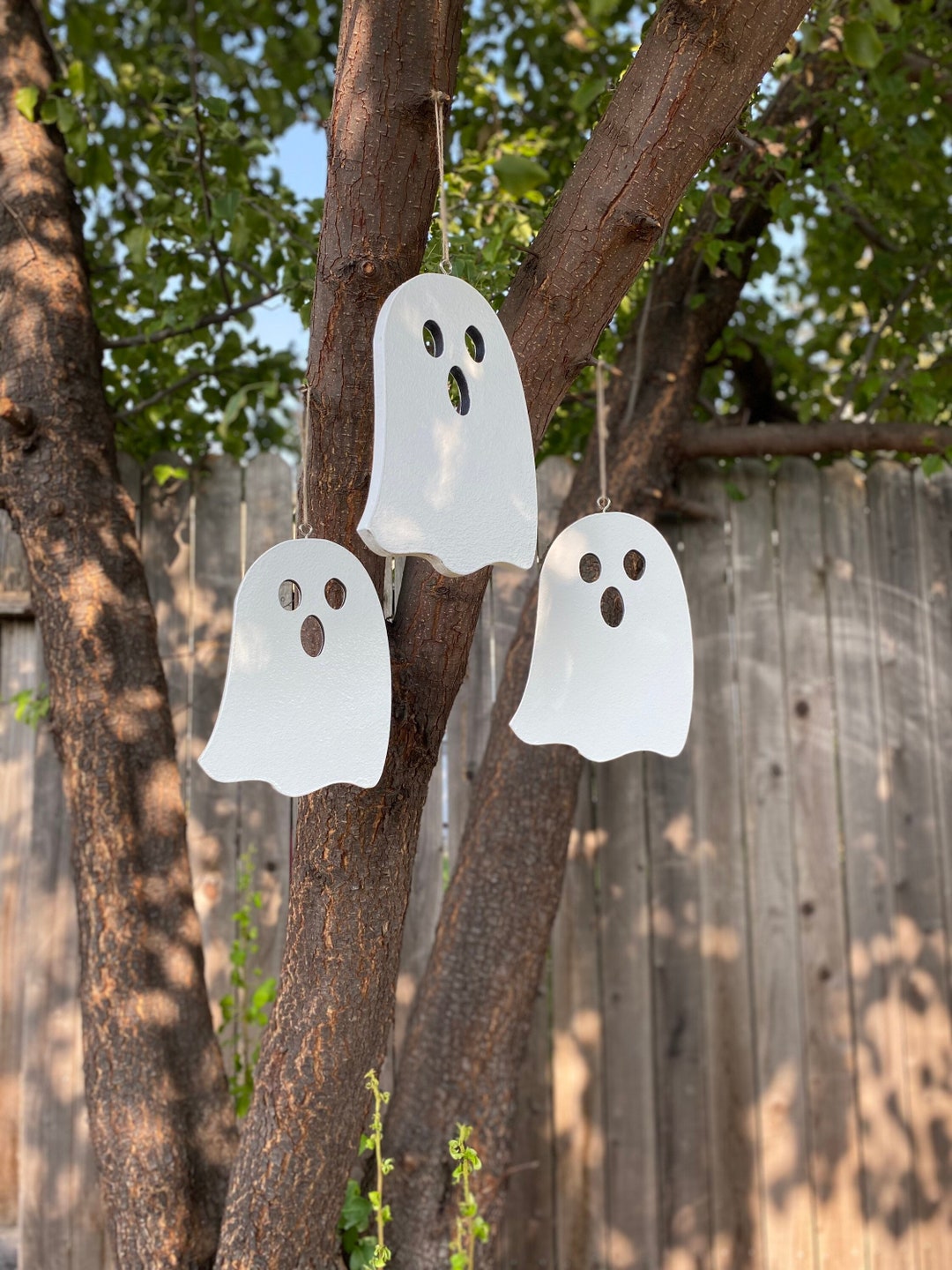 Set of Three Halloween Ghost Hanging Fall Decoration, Wood Signs - Etsy
