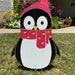 Engraved Penguin Yard Sign, Polka Dot Scarf, Christmas Holiday Decor - Etsy