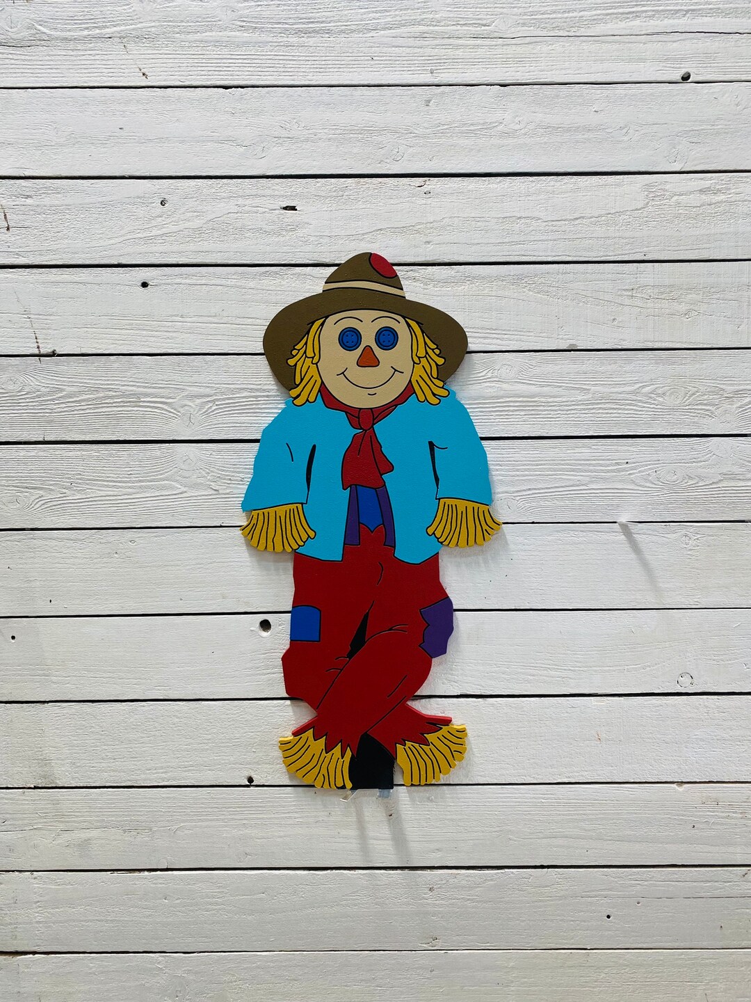Scarecrow Engraved Wood Yard Art Sign for Fall Decor - Etsy