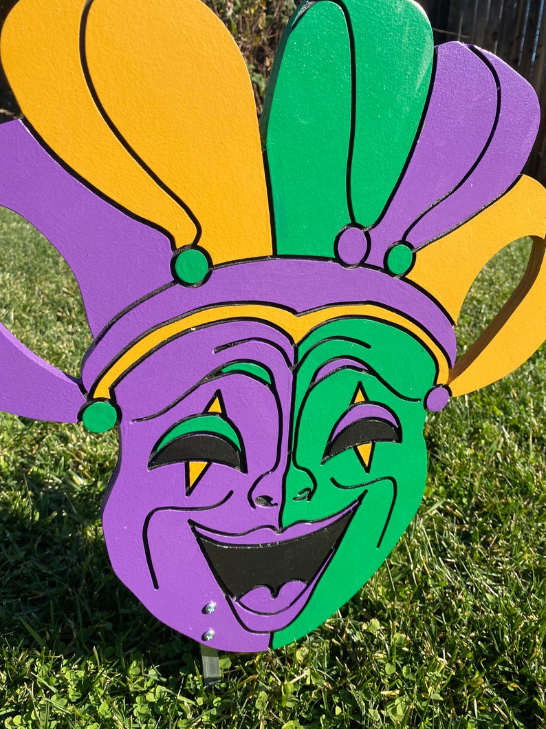 Mardi Gras Jester Mask Fat Tuesday Decoration Wood Sign - Etsy