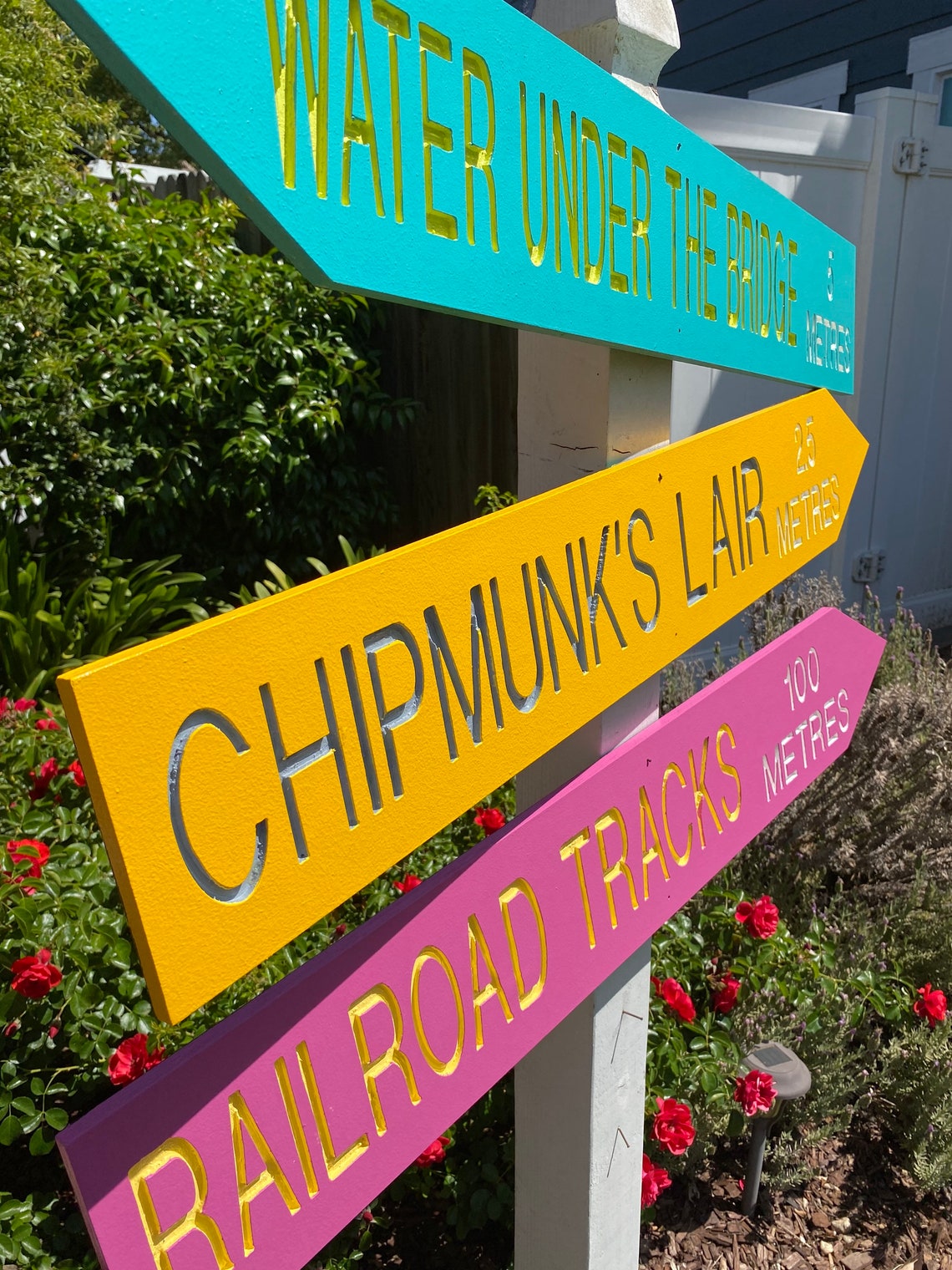 Set of 3 Directional Arrows Large With City and Miles Engraved - Etsy