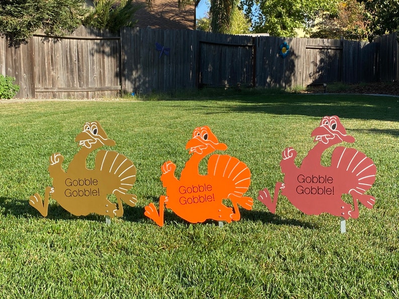 Thanksgiving Turkey Running Wood Yard Art - Etsy