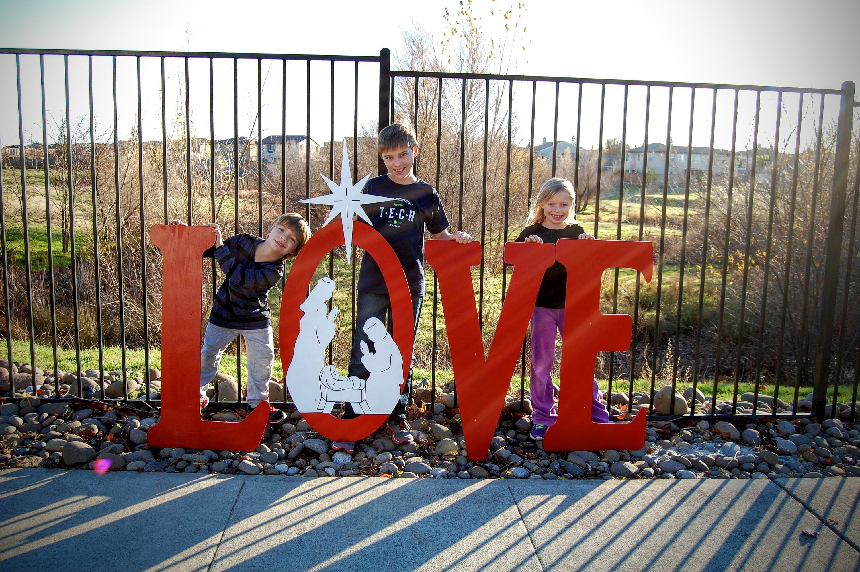 Love Christmas Sign With Engraved Nativity Yard Art Sign Large - Etsy