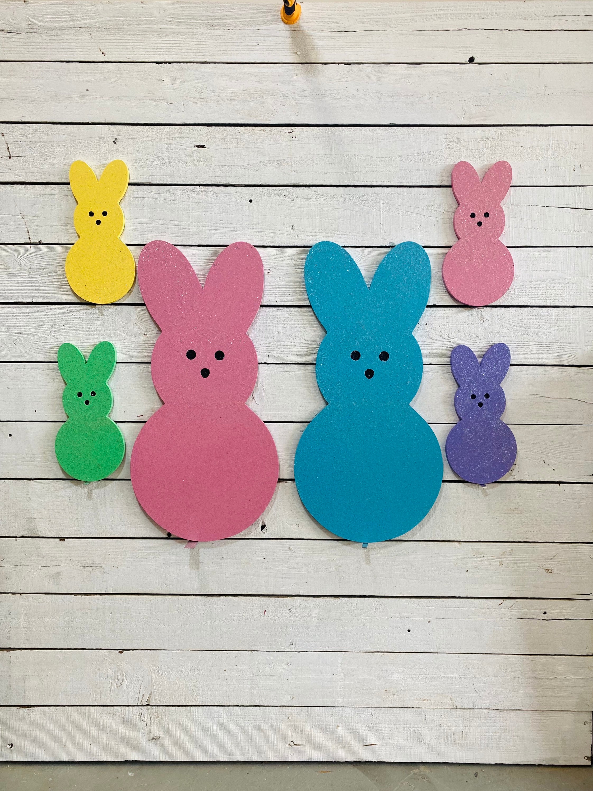 Pastel Easter Peep Bunny Family Lawn Display Spring Signs | Etsy