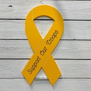 Military Yellow Ribbon Engraved With Supporting Our Troops - Etsy