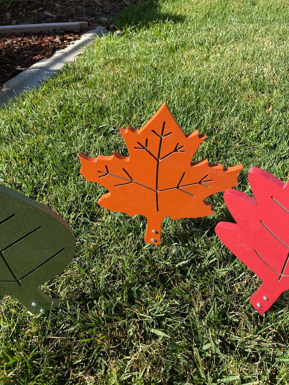 Fall Leaves Engraved Wood Yard Art Sign | Etsy