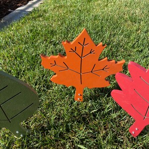 Fall Leaves Engraved Wood Yard Art Sign | Etsy