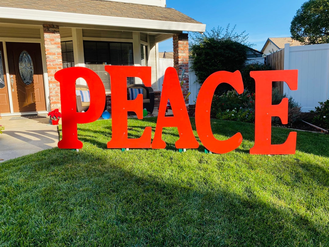 Peace Large Outdoor Christmas Holiday Yard Art Sign - Etsy