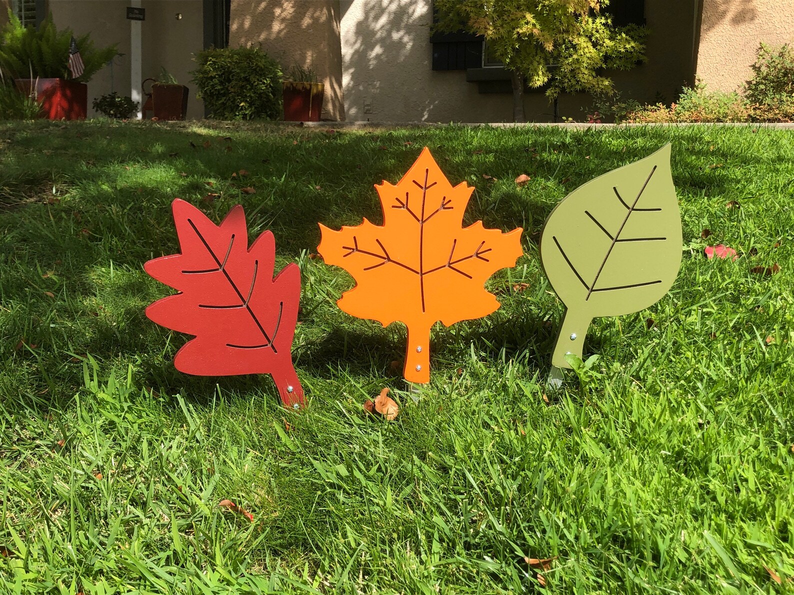 Fall Leaves Engraved Wood Yard Art Sign - Etsy