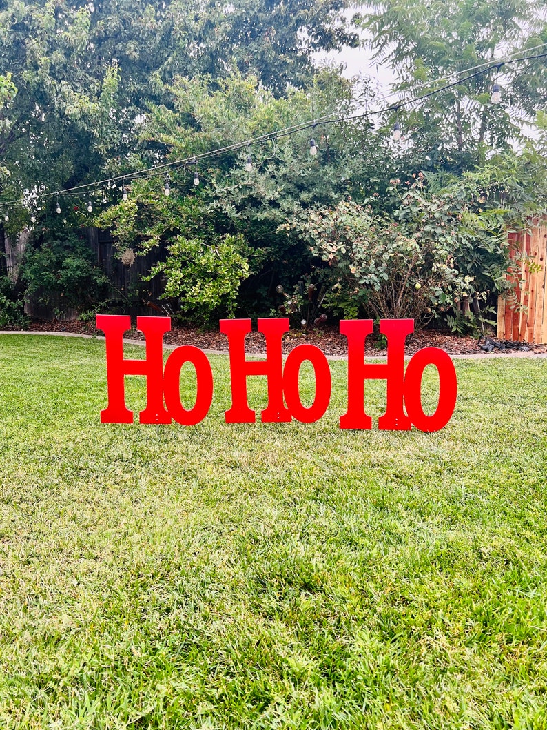 Ho Ho Ho Christmas Yard Sign - Outdoor Holiday Decor - Etsy