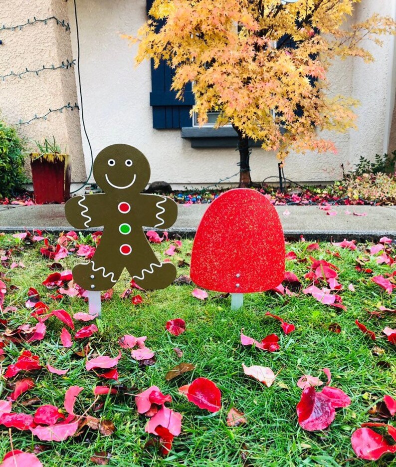 Gingerbread Man and Gum Drop Outdoor Christmas Holiday Yard - Etsy