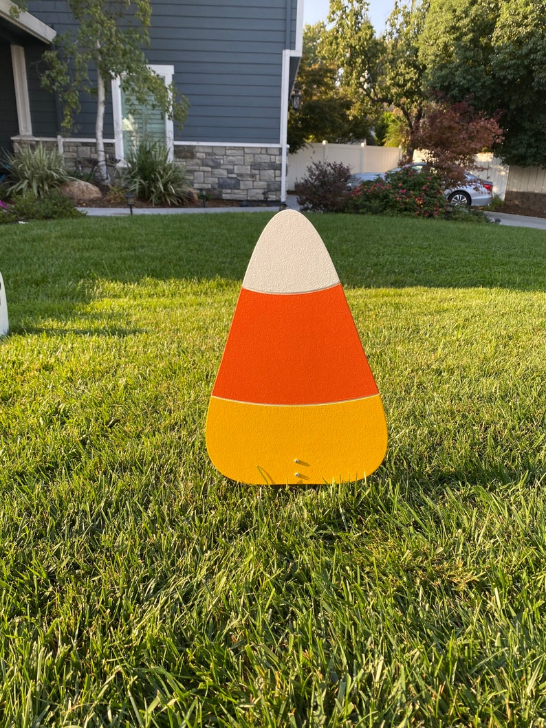 Candy Corn Halloween Wood Engraved Yard Art Fall Walkway Decor - Etsy