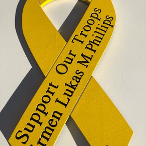 Military Yellow Ribbon/personalized Wood Sign/ Engraved Wood Sign ...