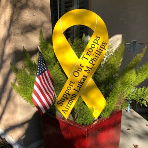 Military Yellow Ribbon/personalized Wood Sign/ Engraved Wood Sign ...