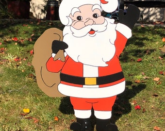 Santa Wood Yard Sign - Etsy