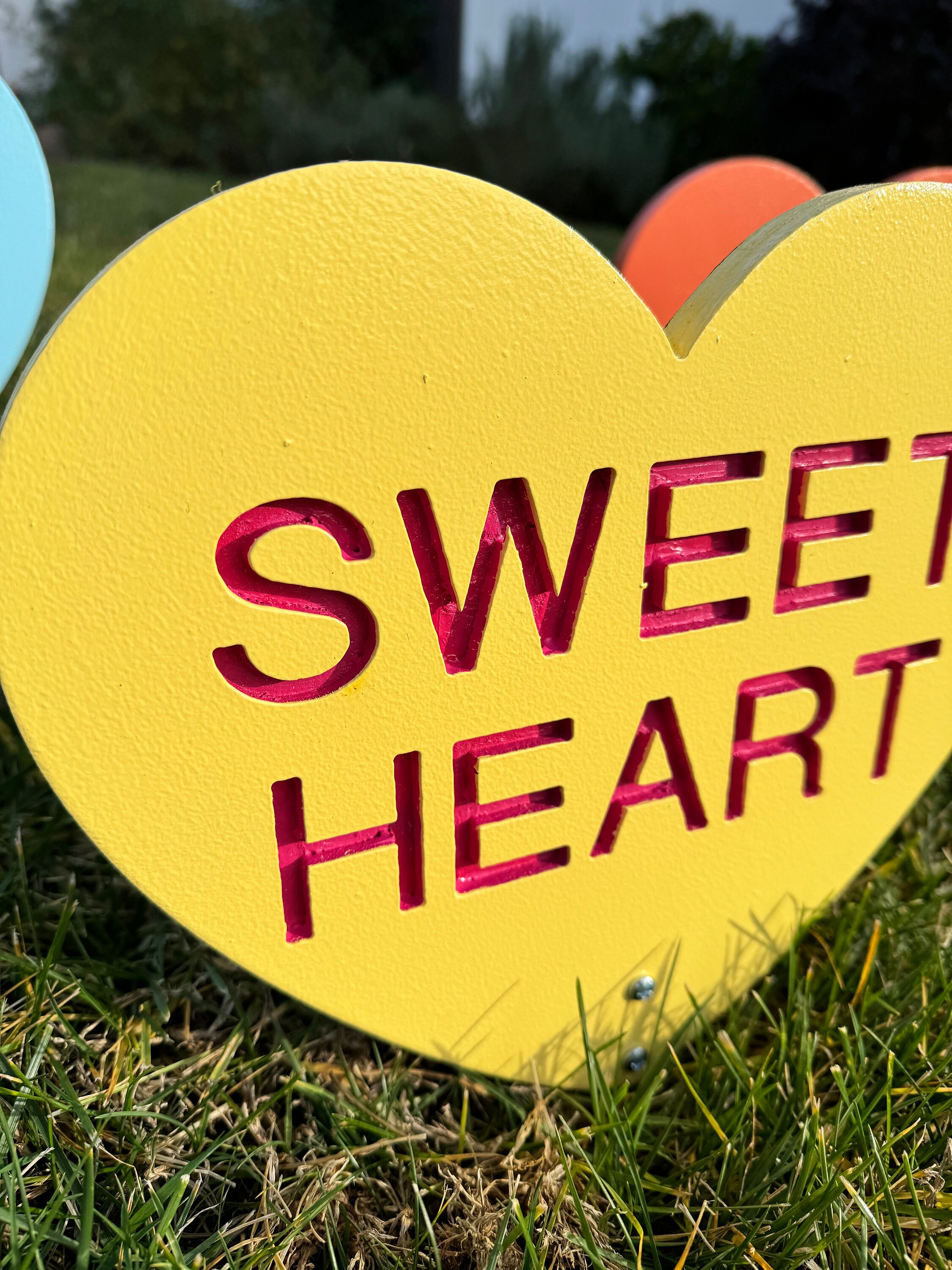 Conversation Hearts Set of Four, Sweet Pea Engraved Wood Signs for the ...