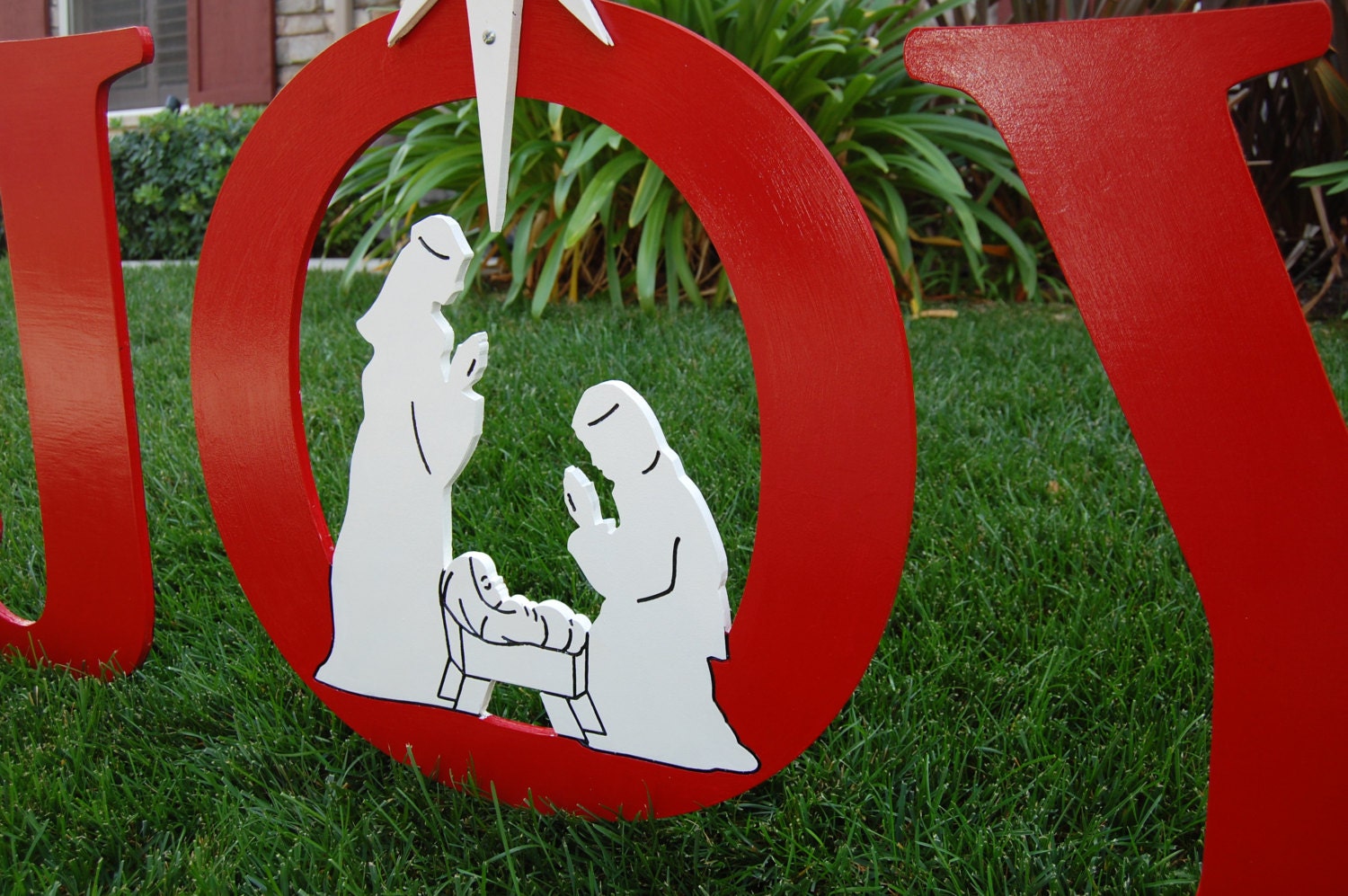 JOY Nativity Outdoor Holiday Christmas Yard Art Sign - Etsy