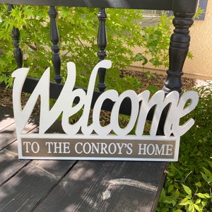 Welcome Sign Engraved and Personalized - Etsy