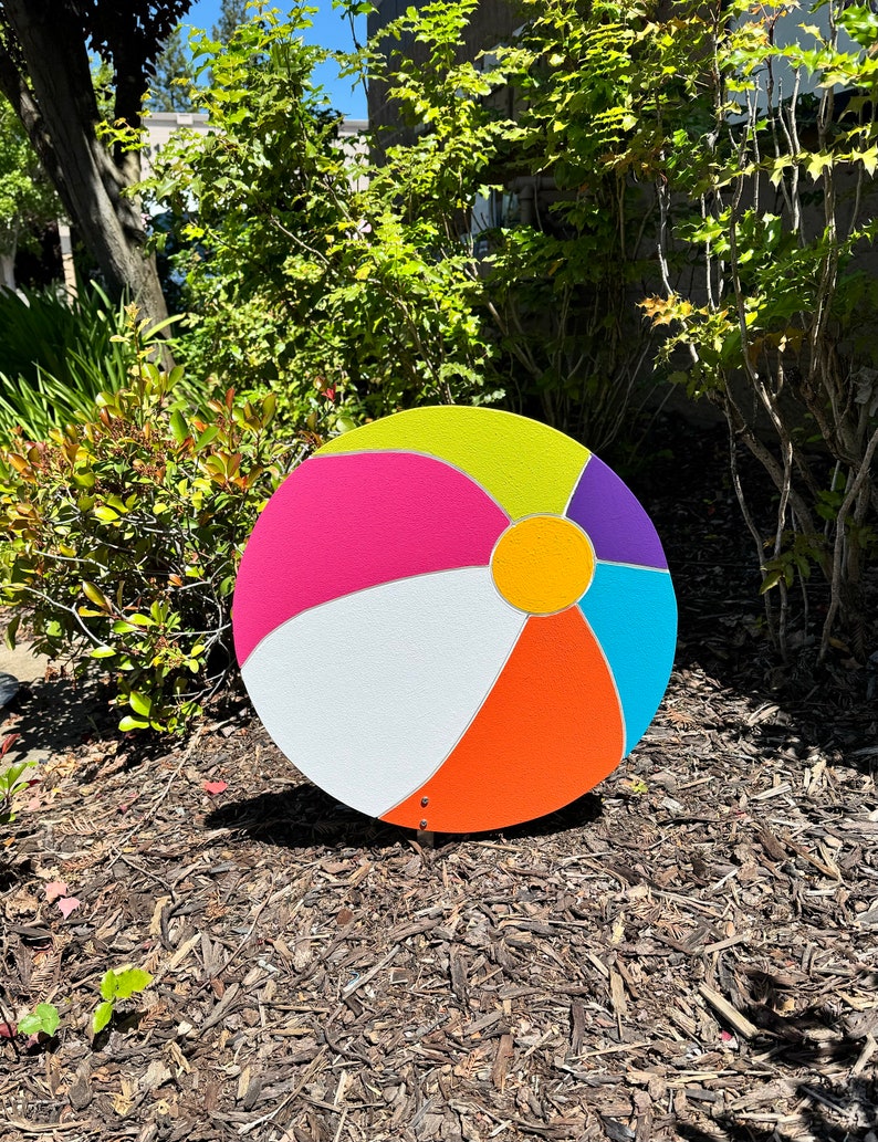 Beach Ball Wooden Summer Yard Art Pool Decoration - Etsy