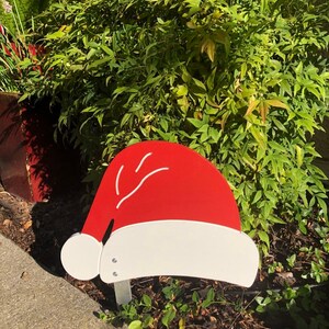 Santa Hat Outdoor Christmas Holiday Yard Art Sign | Etsy