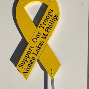 Military Yellow Ribbon/personalized Wood Sign/ Engraved Wood Sign ...