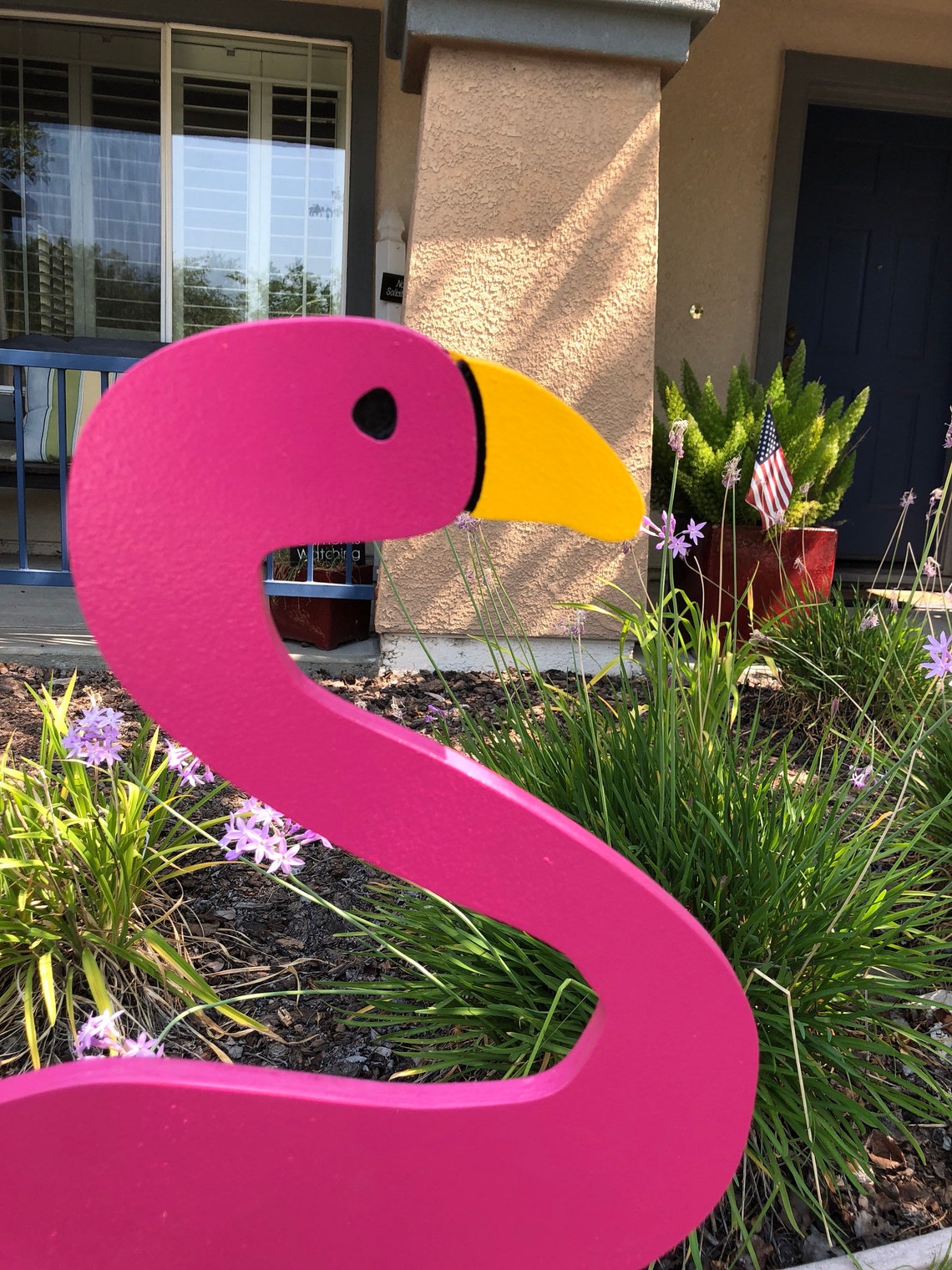 Pink Flamingos Outdoor Yard Art Decor | Etsy