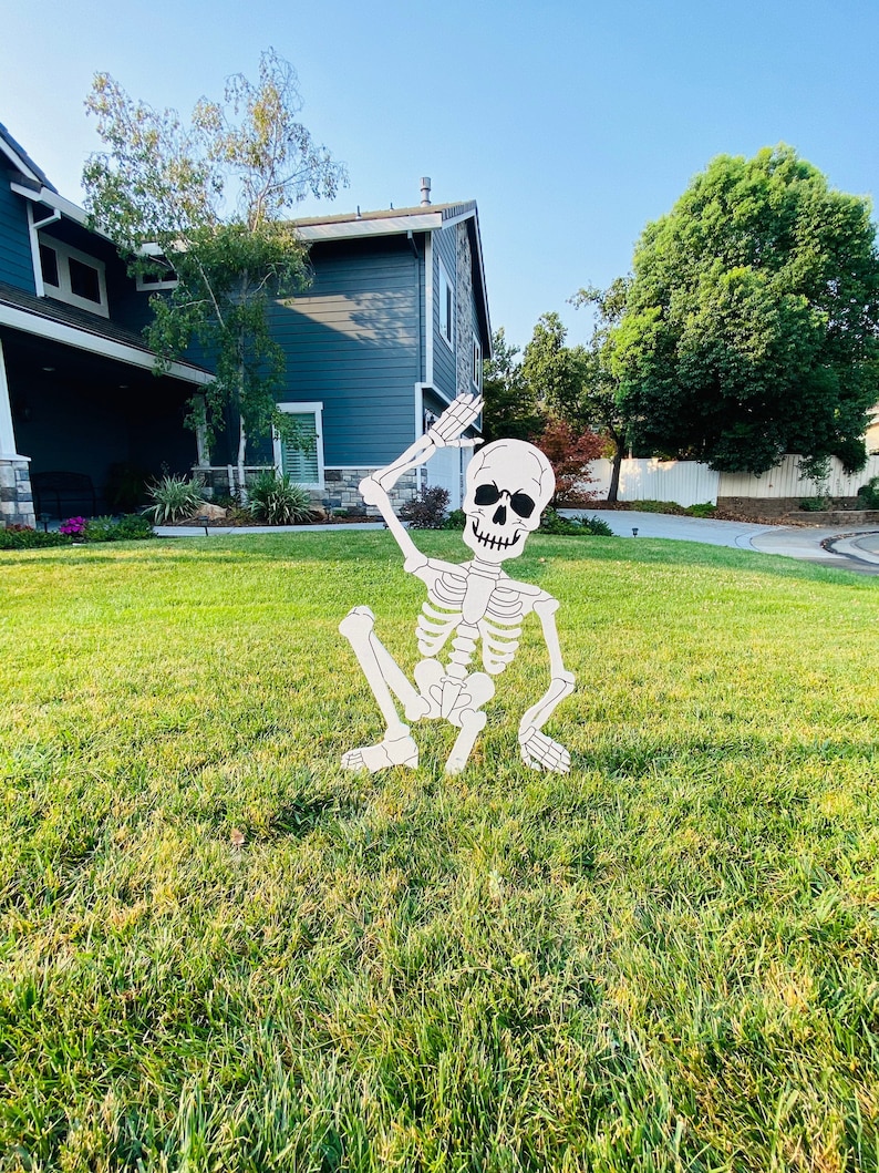 Halloween Skeleton Wooden Lawn Halloween Decoration | Etsy