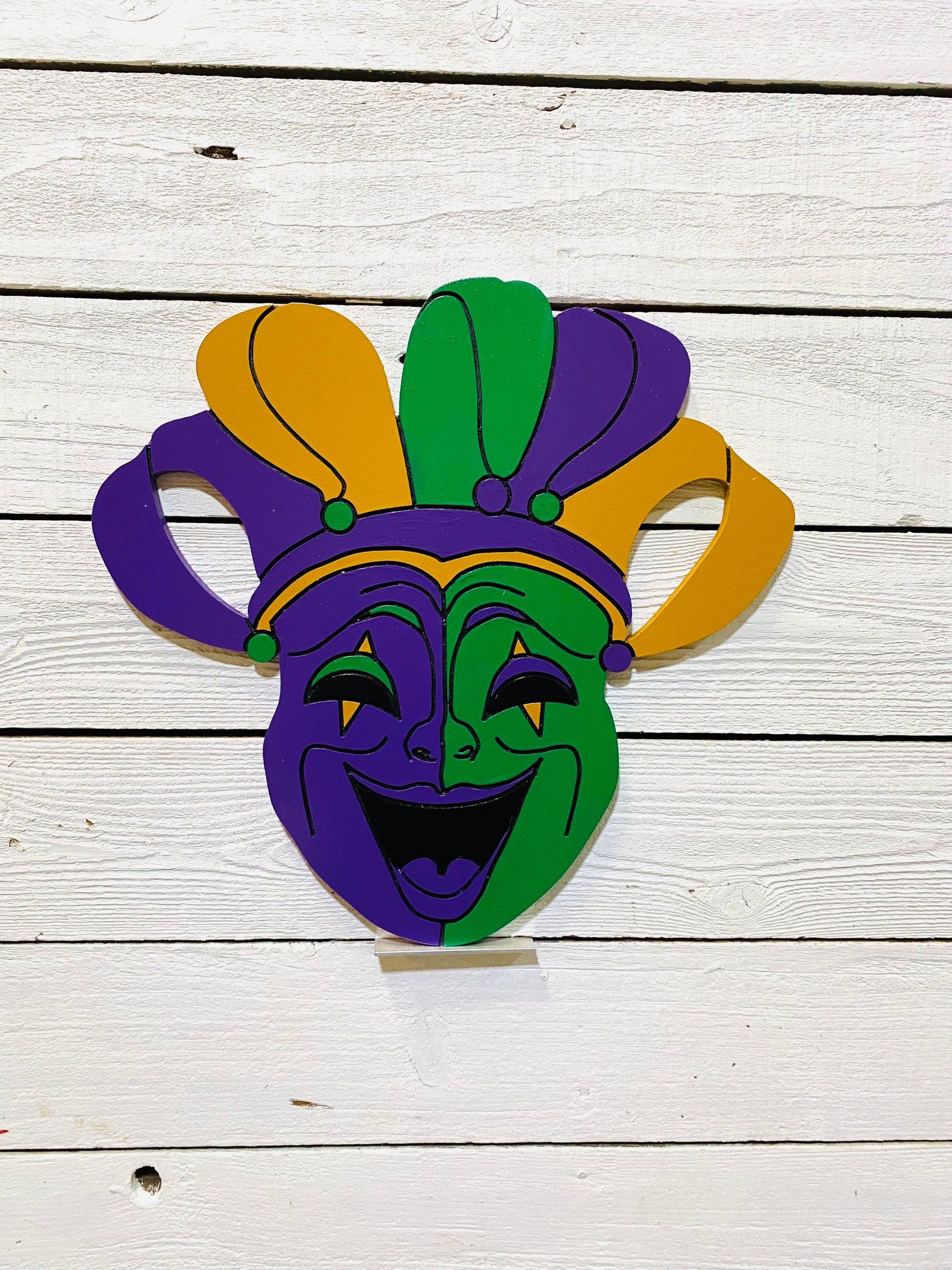 Mardi Gras Jester Mask Fat Tuesday Decoration Wood Sign - Etsy