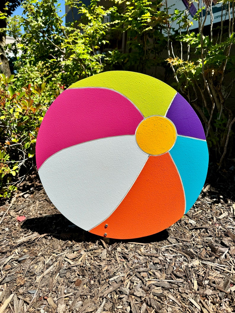 Beach Ball Wooden Summer Yard Art Pool Decoration - Etsy
