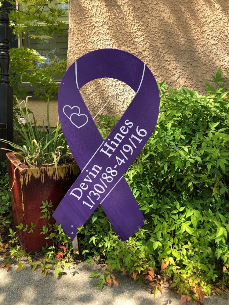 Ribbon for A Cause, Overdose Awareness, Engraved Wood Outdoor Sign - Etsy