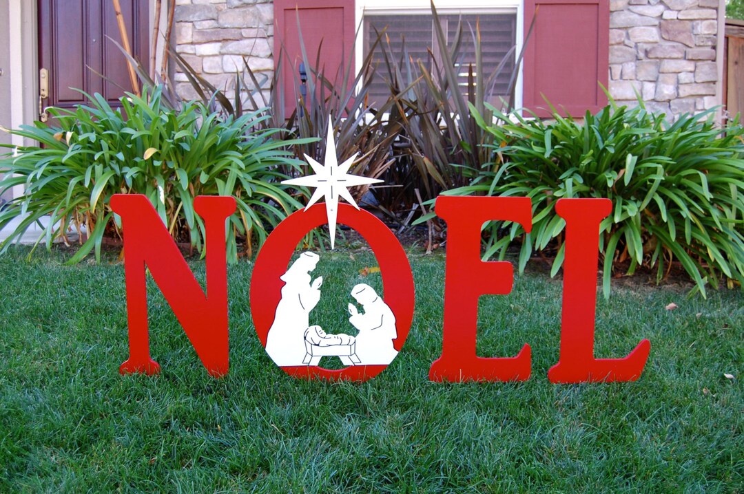 Noel With Christmas Nativity Outdoor Christmas Holiday Yard Art Sign - Etsy