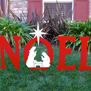 Noel With Christmas Nativity Outdoor Christmas Holiday Yard Art Sign - Etsy